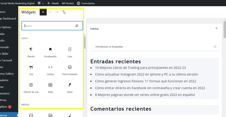 Qué es un widget y para qué sirven los widgets en WordPress